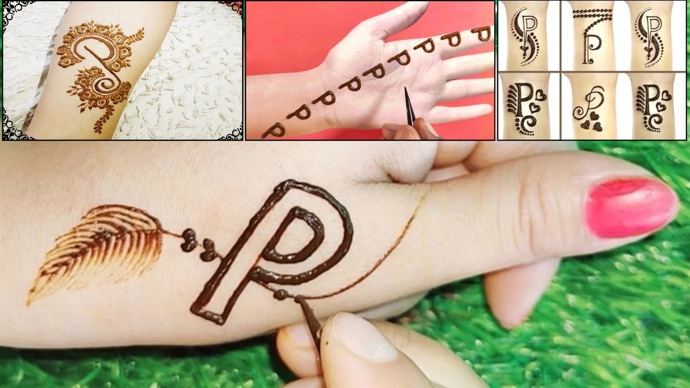 P अक्षर से शुरू होने वाले मेहँदी डिजाईन - P नाम की मेहंदी डिजाईन